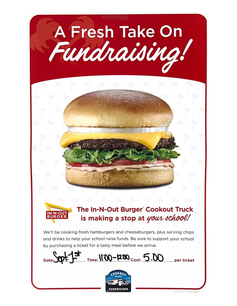 In-N-Out Cookout Truck Fundraiser: September 1 - iLEAD Antelope Valley